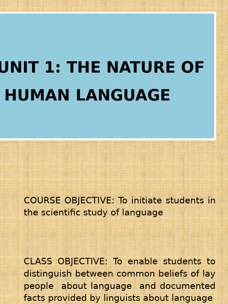Understanding Human Language Basics | PDF | Grammar | Linguistics