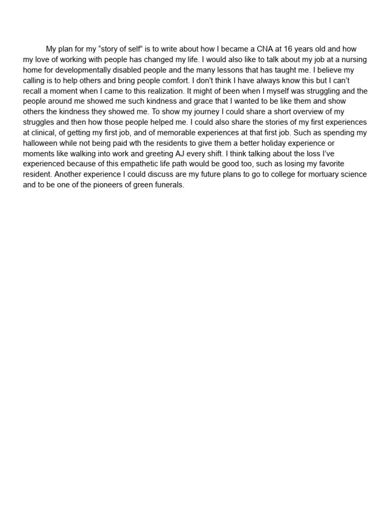 Story of Self Outline | PDF