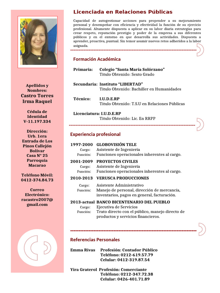 Curriculum Irma Castro | PDF | Business