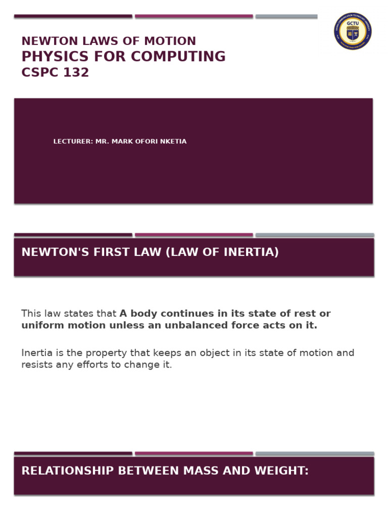 Newton Laws of Motion .Part 1 | PDF | Force | Weight