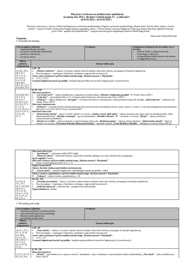 Plan - Luty 2023 | PDF