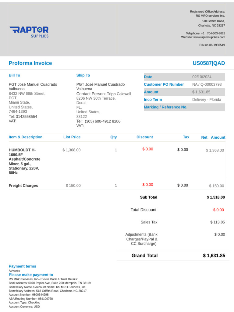 INV_US0587_QAD | PDF | Invoice | Services (Economics)