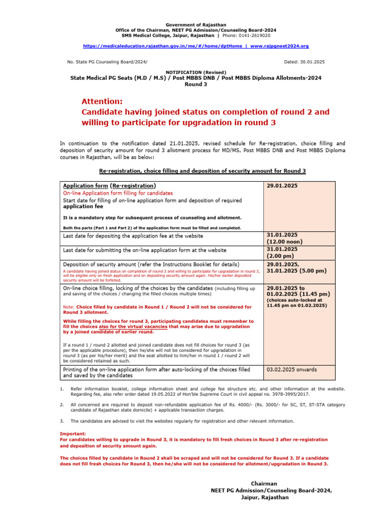 Notification Revised Pre PG Medical 2024 For r2 Joined Candidates | PDF ...