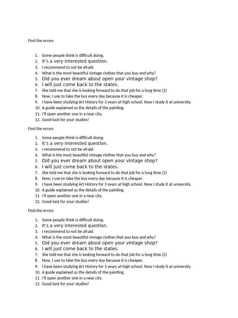 Common English Errors to Correct | PDF
