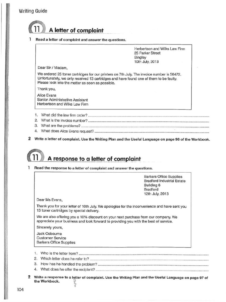Writing Complaints | PDF