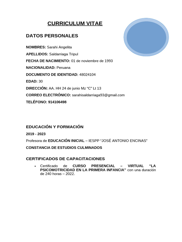 Curriculum Vitae Sara-1 | PDF