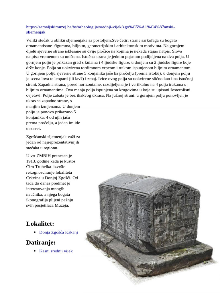 Zgoscanski Stecak | PDF