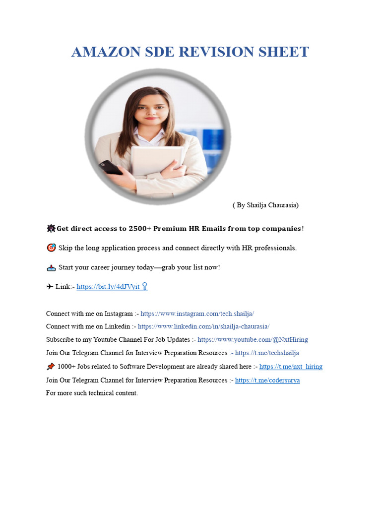 amazon SDE revision sheet | PDF