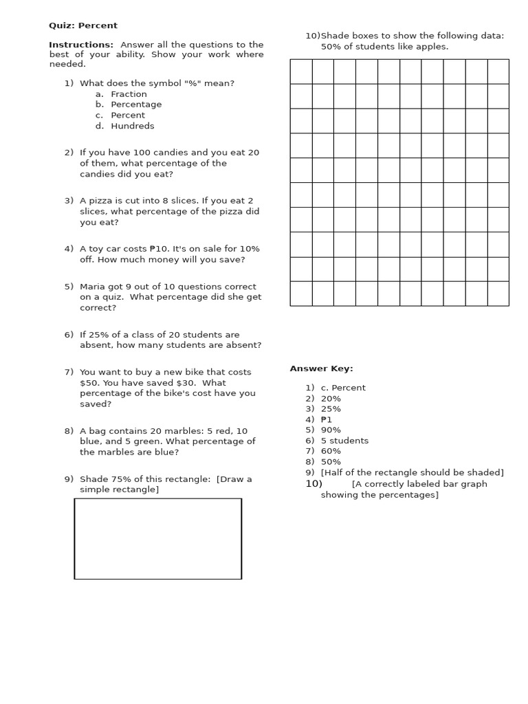 10 Item Quiz - Math 5 | PDF