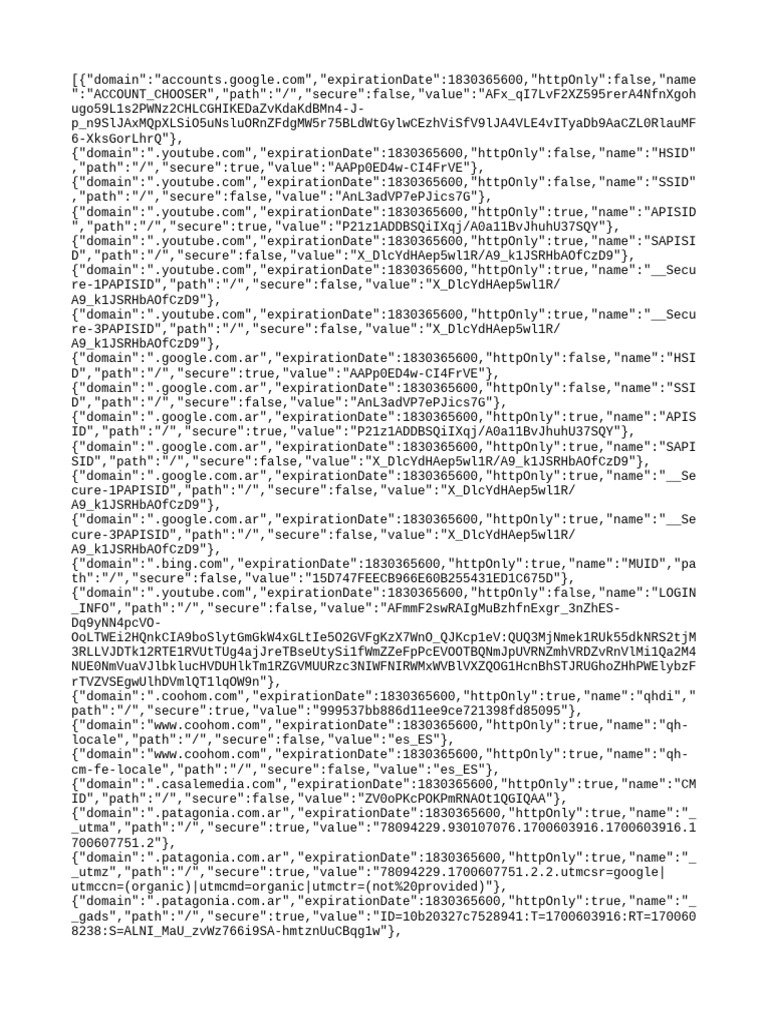 Cookies Json Full | PDF | Http Cookie