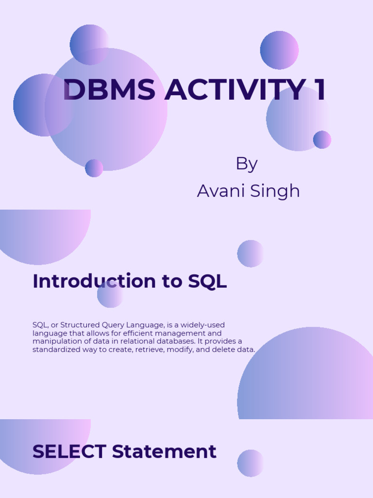 Purple Modern Minimalist Business Development Presentation | PDF | Sql | Databases