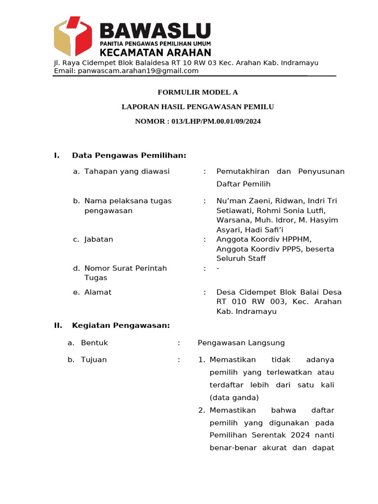 LHP DPSHP PLENO DESA - Copy | PDF