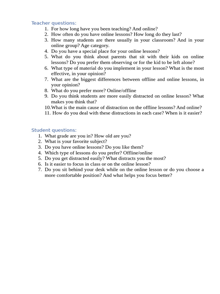distractions interview questions | PDF
