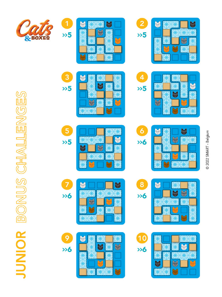 SmartGames Cats Boxes Extra Challenges | PDF | Chess