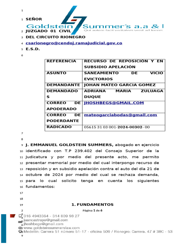 Recurso de Reposición y Apelación Civil | PDF | Mandato | Ley Pública