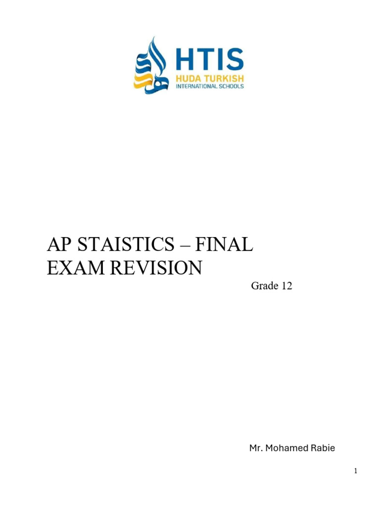AP Statistics Final Exam Revision Guide | PDF | Statistics | Percentile