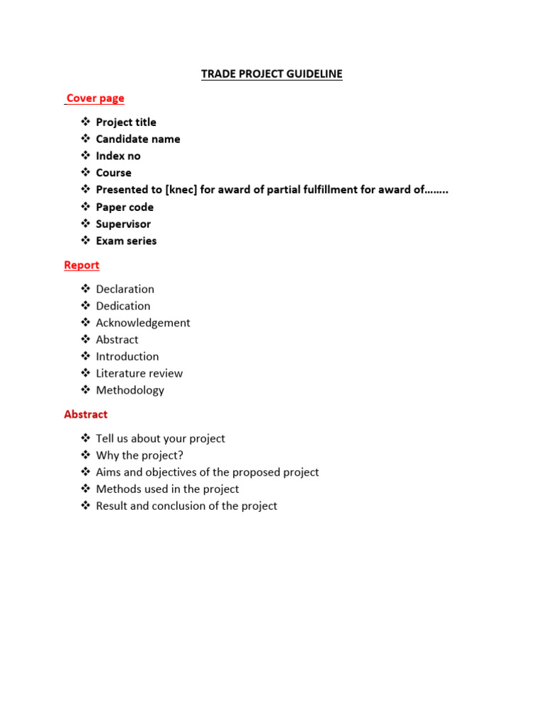 Trade Project Guideline | PDF