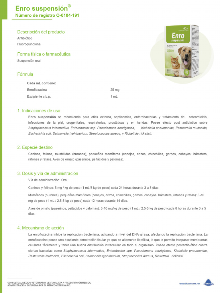 Enro Suspensión | PDF | Medicamentos con receta | Las bacterias