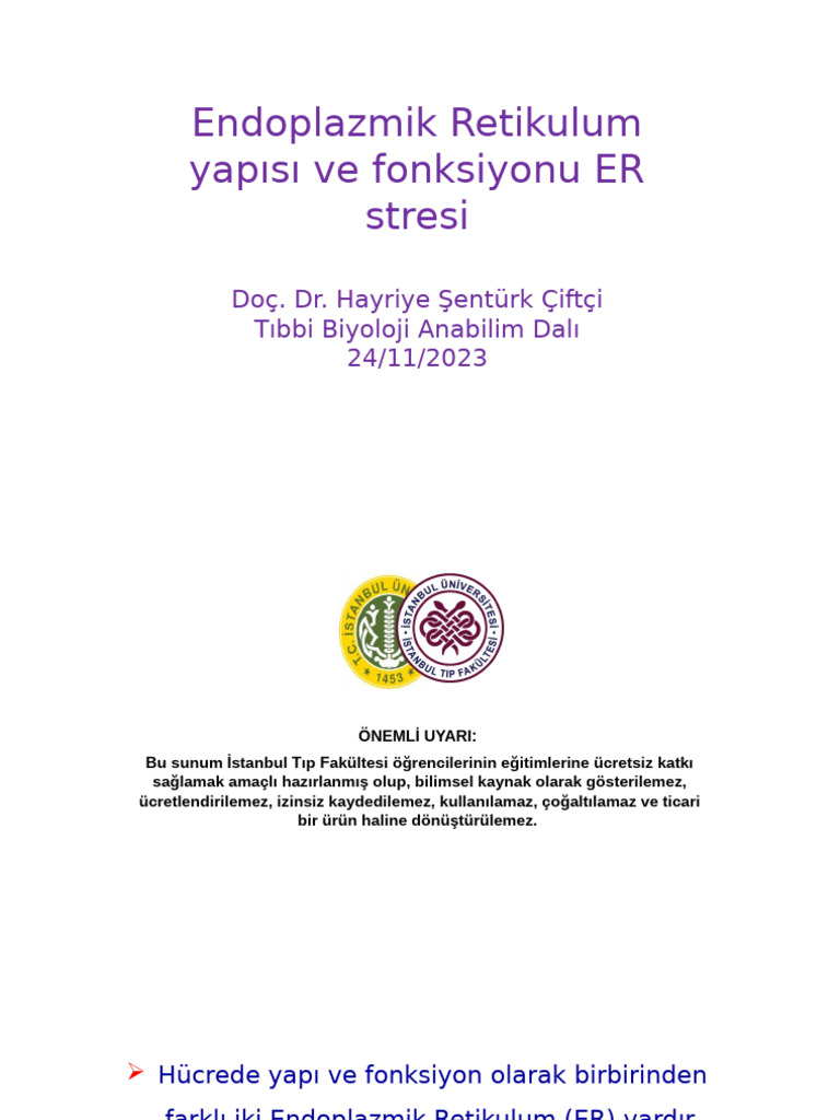 1-Endoplazmik Retikulum Yapısı Ve Stresi (1) 2 | PDF