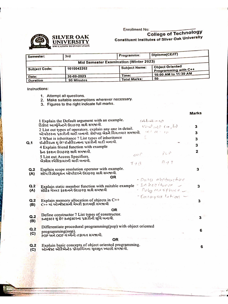 DIPLOMA MID SEM PAPERs (3rd) | PDF