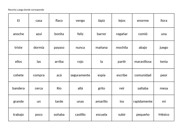 Recorta y Pega Donde Corresponde | PDF