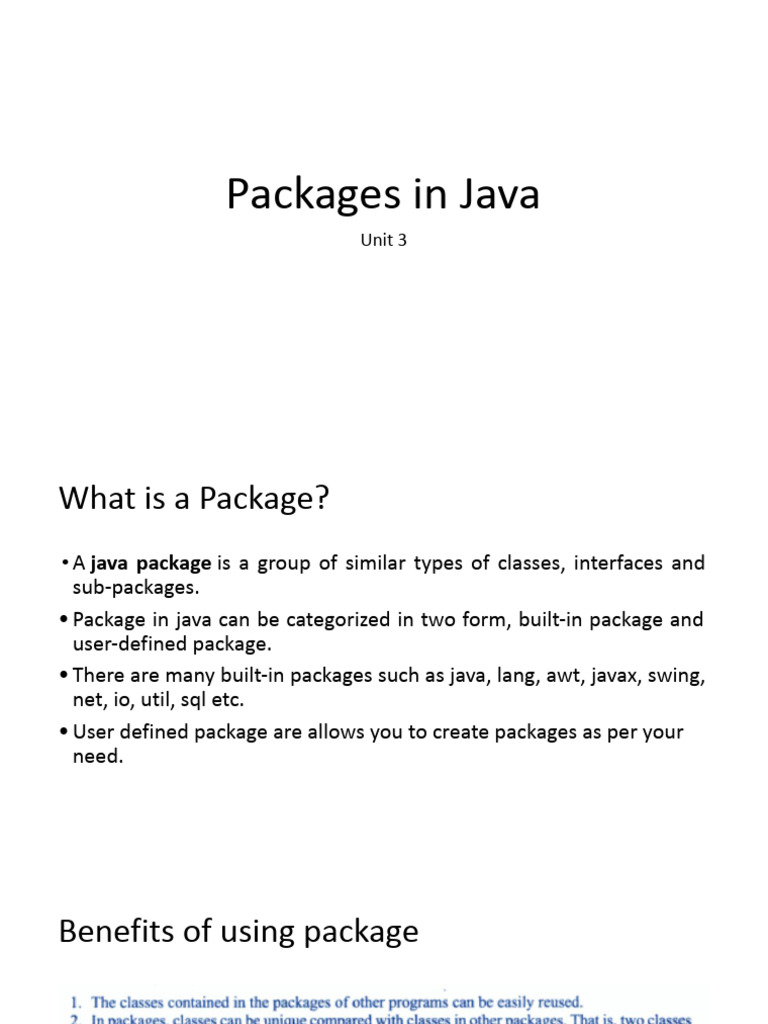 Unit 4 Packages in Java | PDF