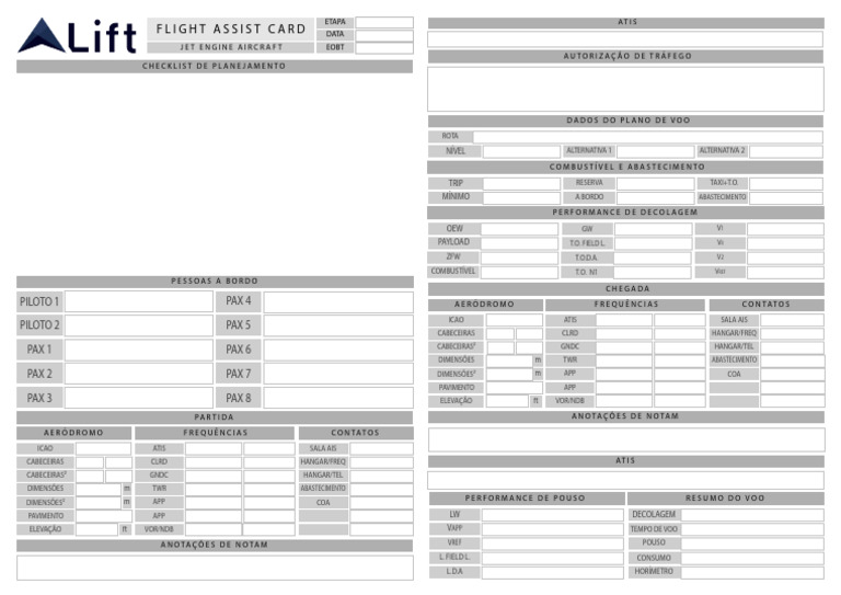 Ficha de Planejamento de Voo | PDF | Controle de tráfego aéreo ...