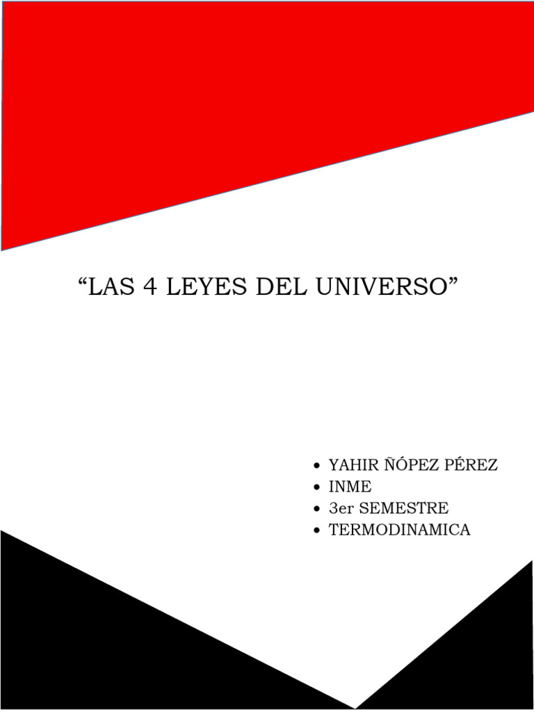 Las 4 Leyes Del Universo | PDF | Termodinámica | Calor