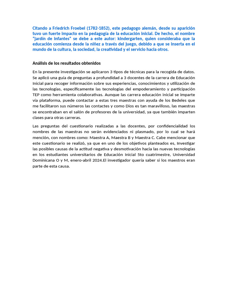 Citando A Friedrich Froebel | PDF