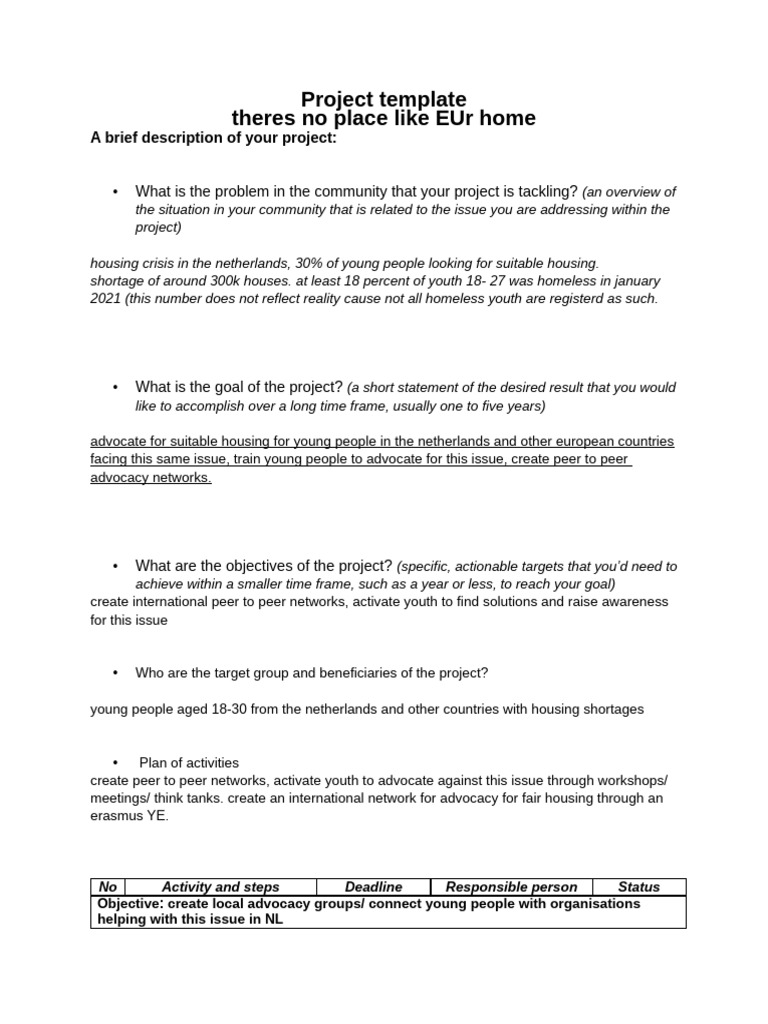 Project template[1] | PDF | Non Governmental Organization