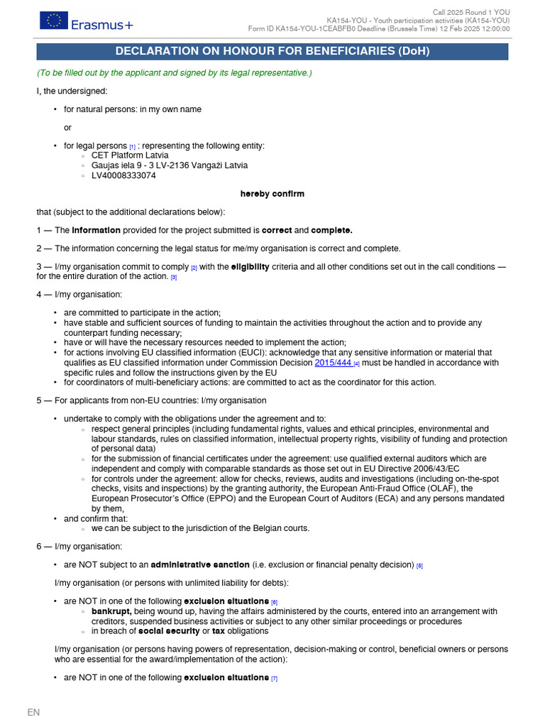 Declaration On Honour - 1CEABFB0 | PDF | Justice | Crime & Violence