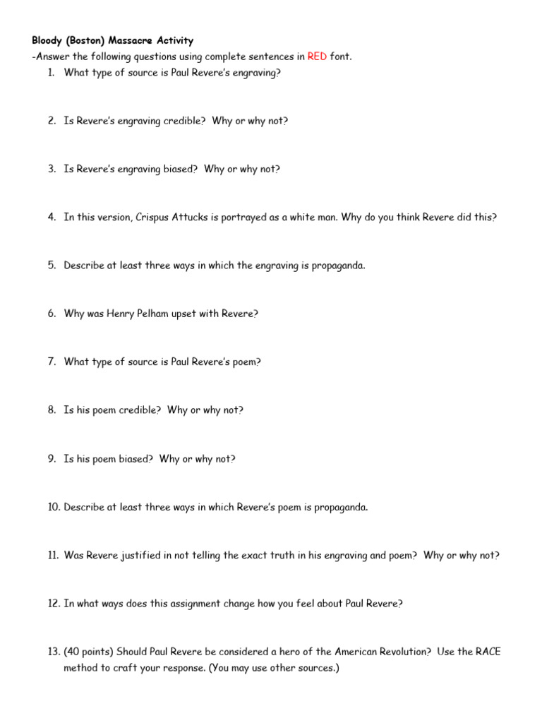 Paul Revere's Engraving Analysis | PDF