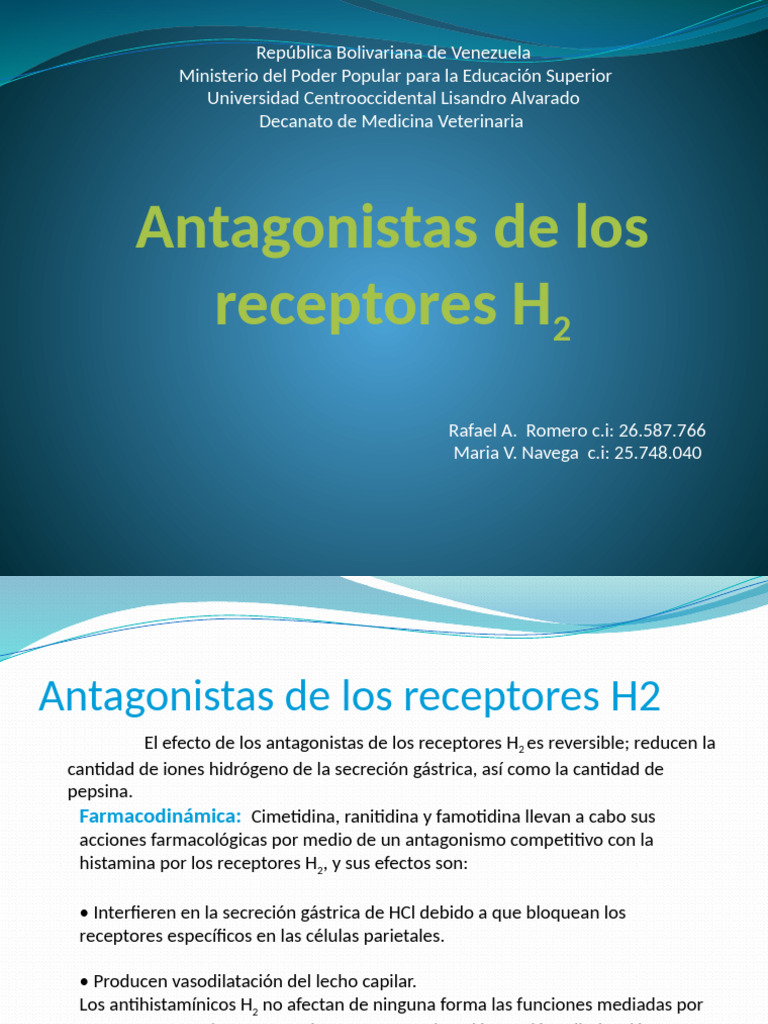 2 Ranitidina Cimetidina Antagonistas Receptores h2 | PDF | Farmacología ...