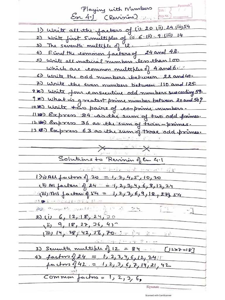 Arith, Solutions To Revision of Ex 4.1 | PDF