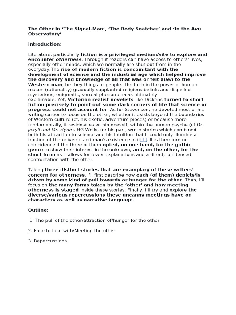 Exploring Otherness in Victorian Fiction | PDF