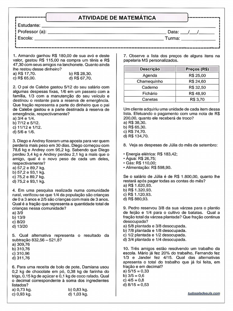 Operações em Q | PDF