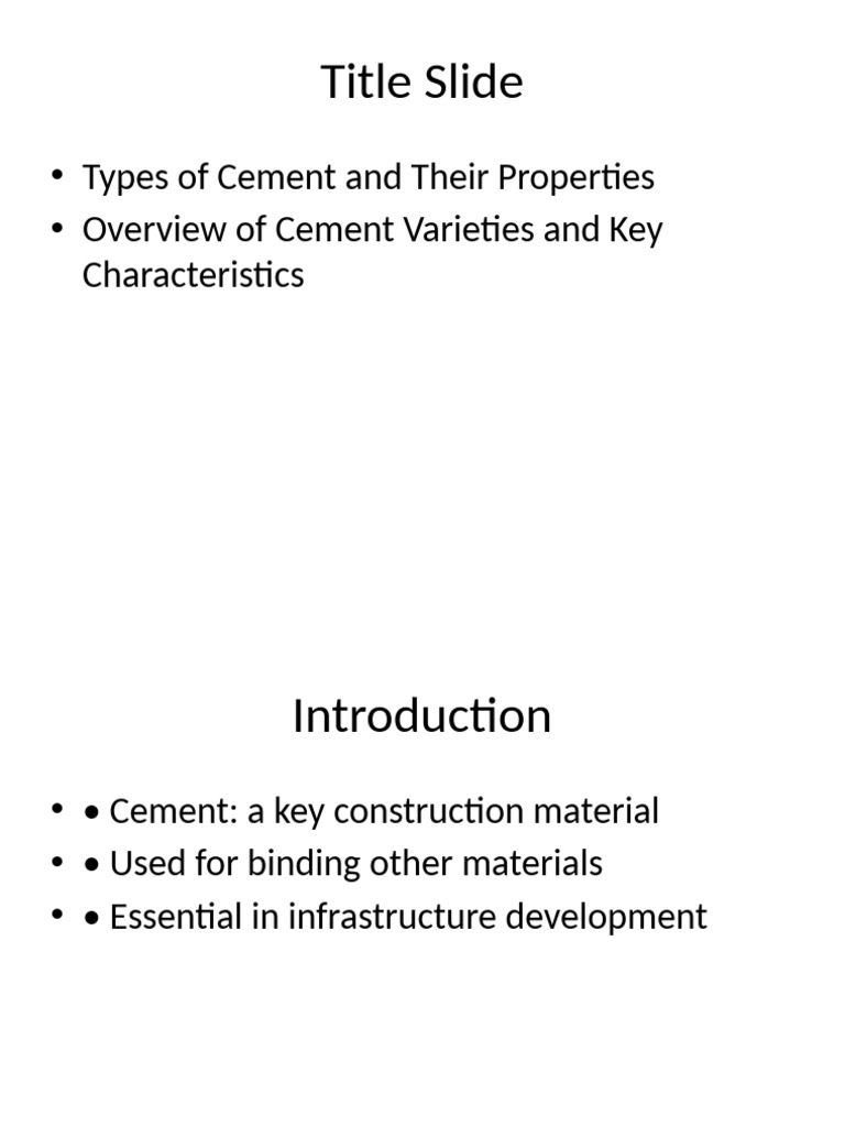 Types and Properties of Cement Explained | PDF | Cement | Concrete