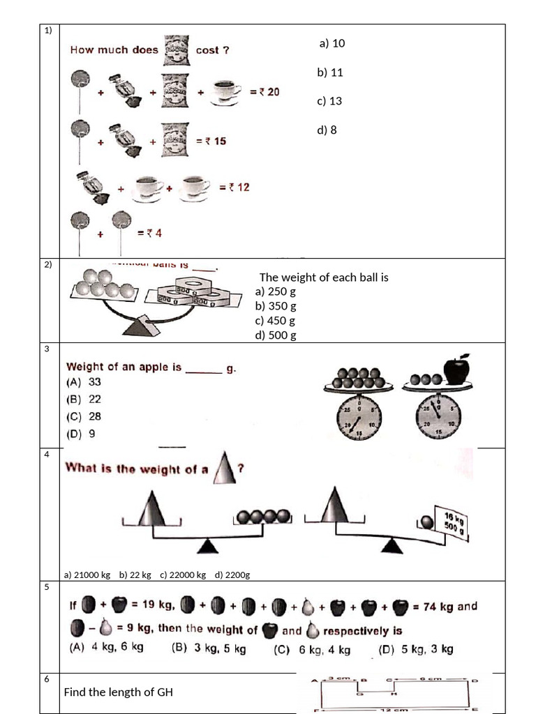 Math Quiz Questions and Answers | PDF