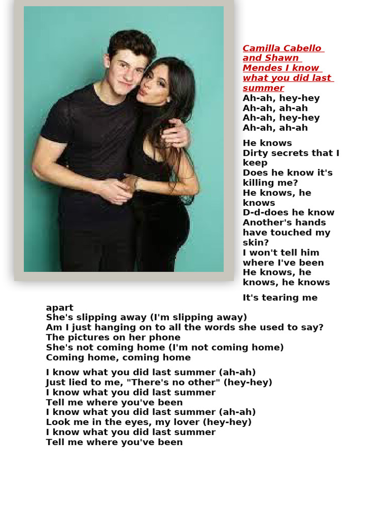 Camila Cabello Shawn Mendes Summer Secrets | PDF | Songs Written