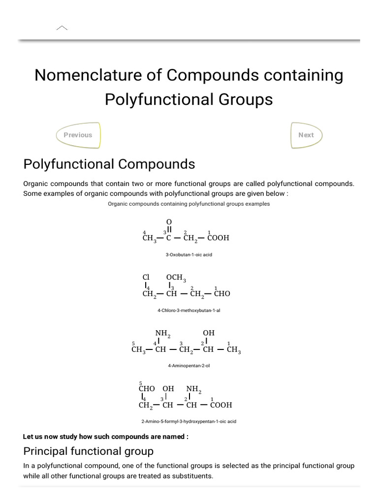 Nomenclature of Polyfunctional Compounds | PDF | Carboxylic Acid ...