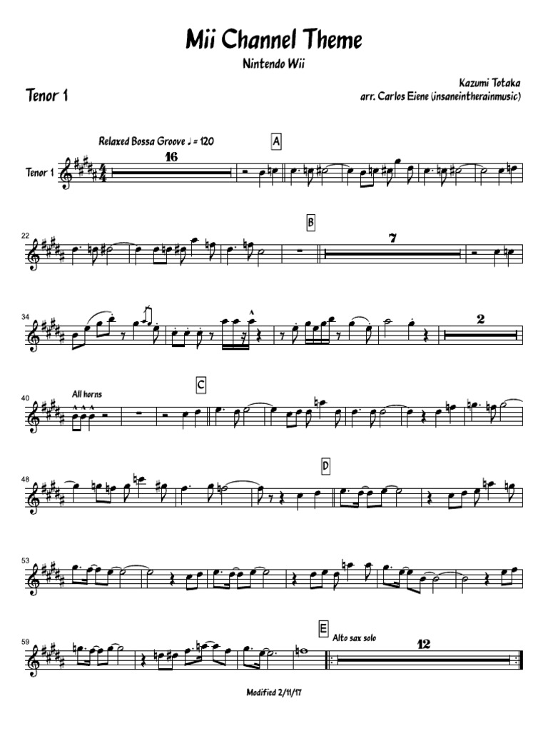 Mii Channel-Tenor 1 | PDF