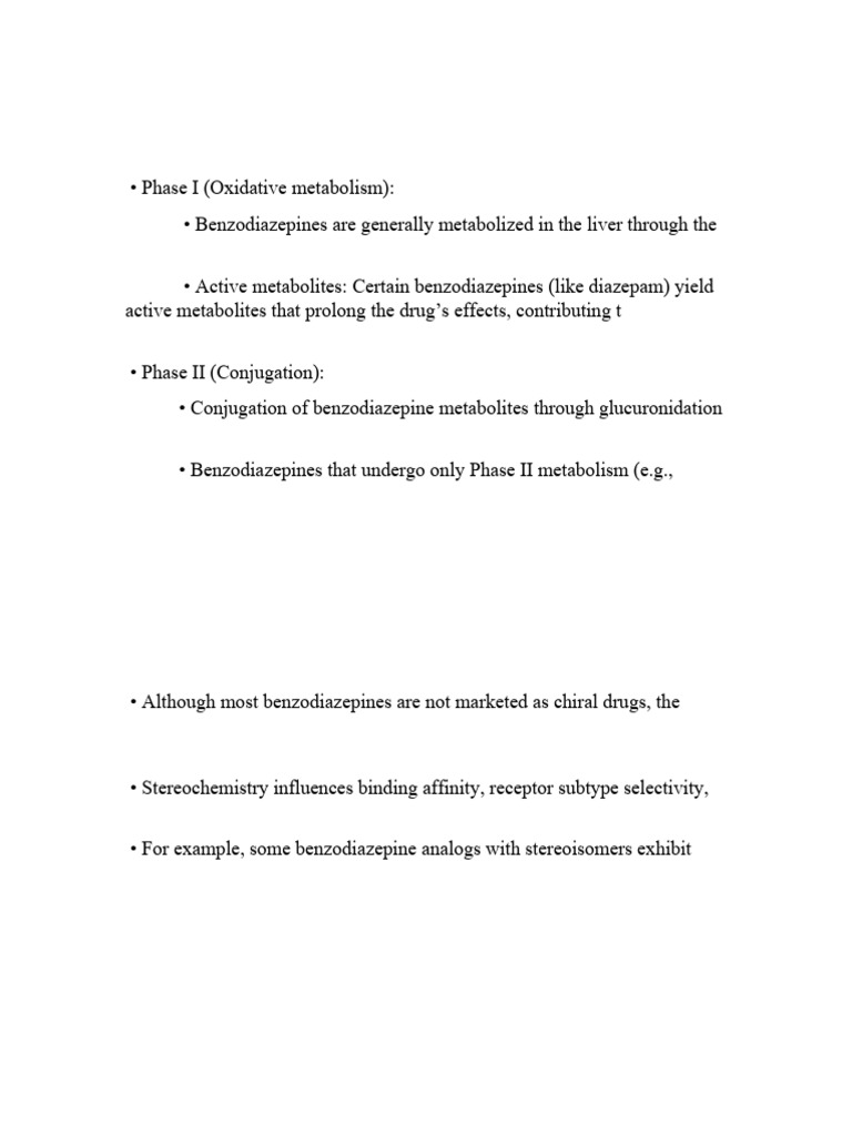 Benzodiazepines Metabolism and Stereo | PDF