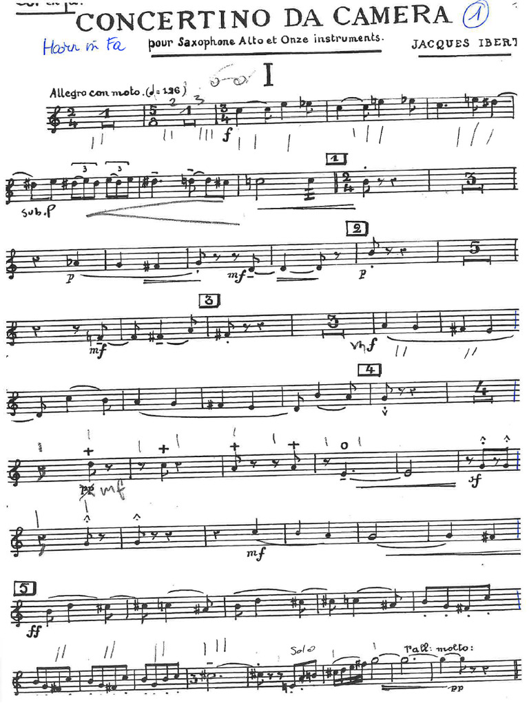 Hoorn - Concertino Da Camera - Ibert | PDF