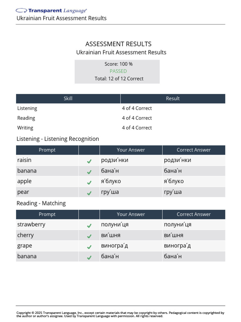 Ukrainian_Fruit_Assessment_Results_ | PDF | Edible Fruits | Fruit