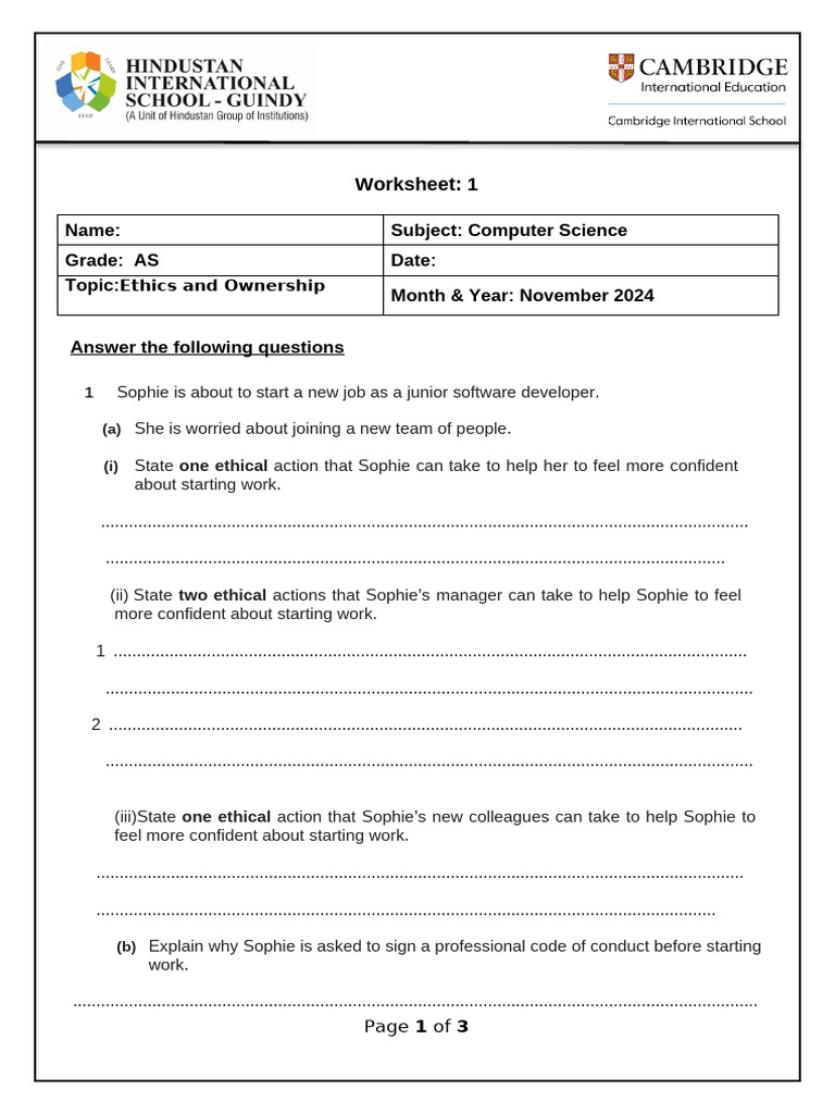 AS worksheet nov (1) | PDF