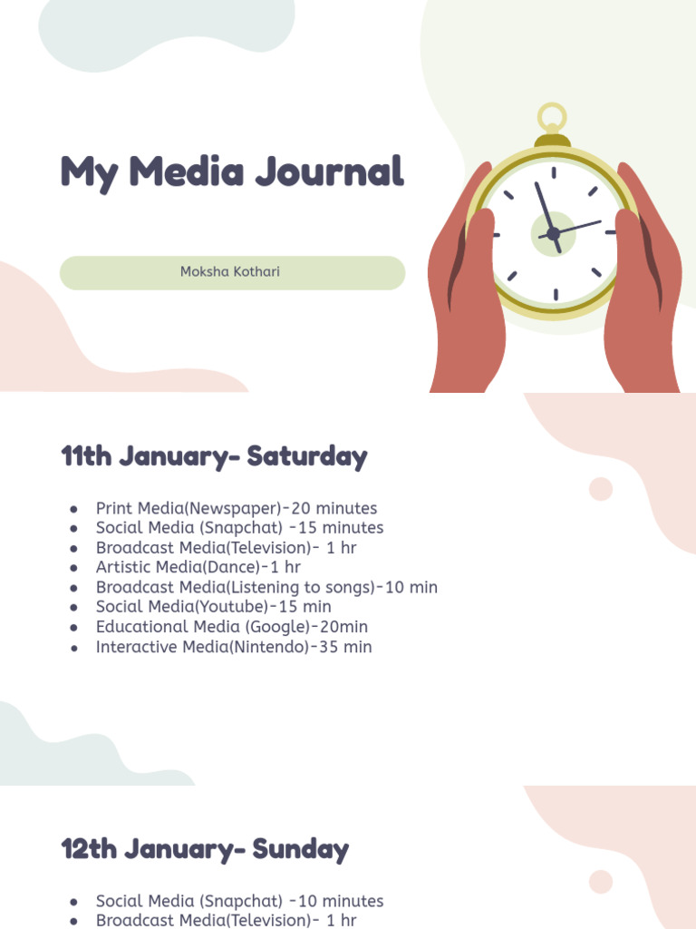 Media Consumption Journal Summary | PDF | Entertainment