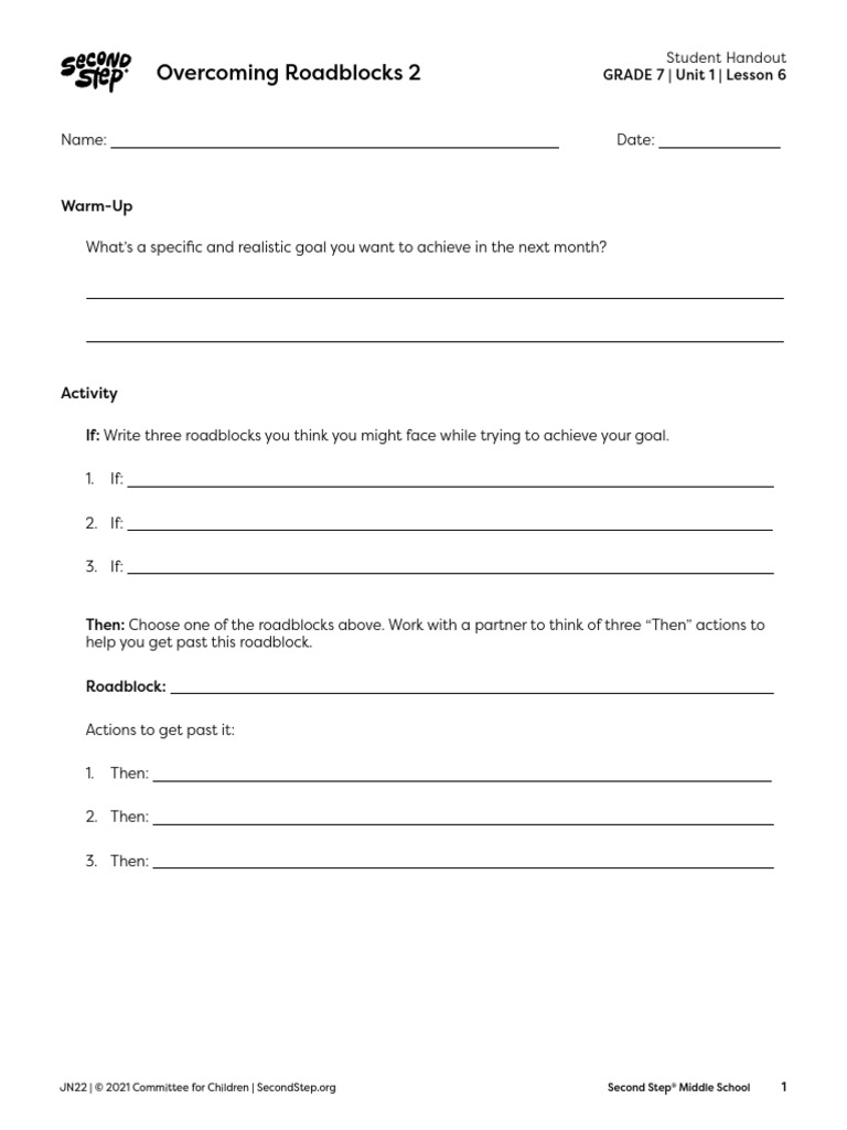 Sstep k8 g7 U1 lsn06 Student Handout | PDF