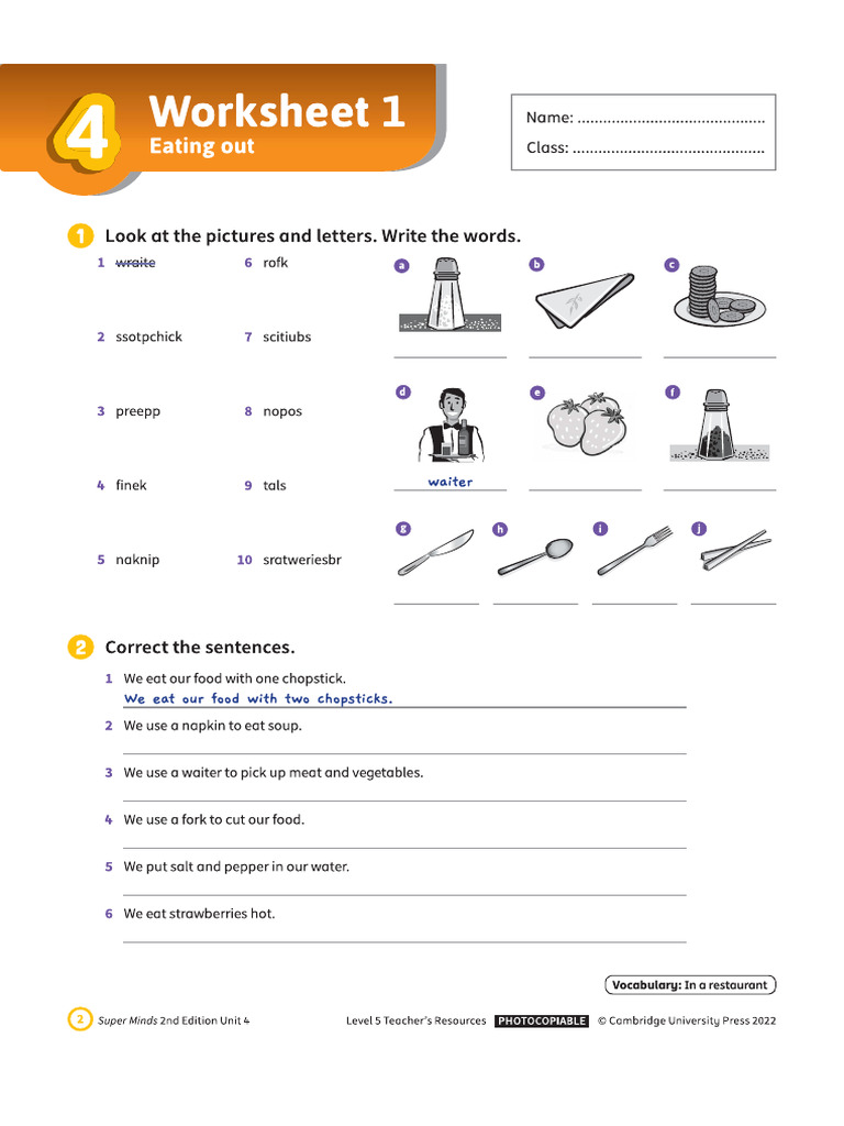 Worksheet Unit 4 | PDF