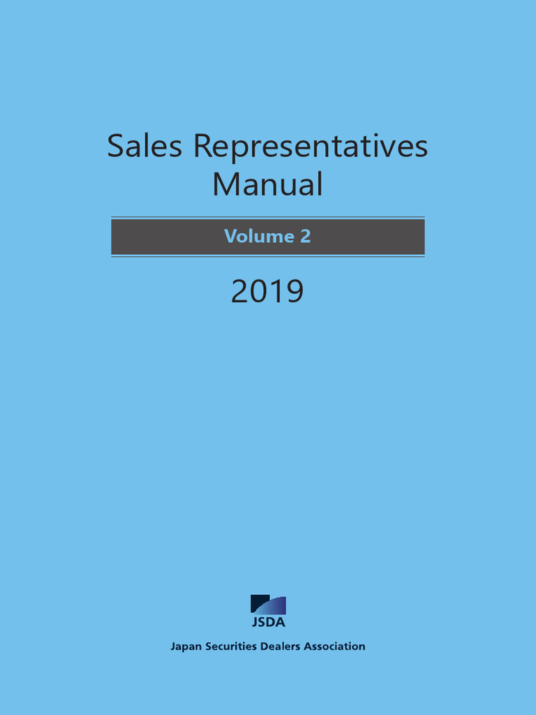 Sales Representatives Manual 2019 | PDF | Stocks | Securities (Finance)