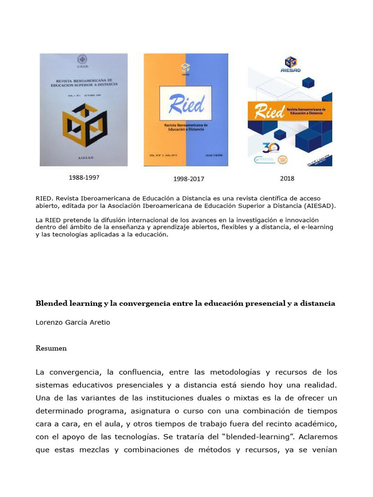 Blended Learning: Integración Educativa | PDF